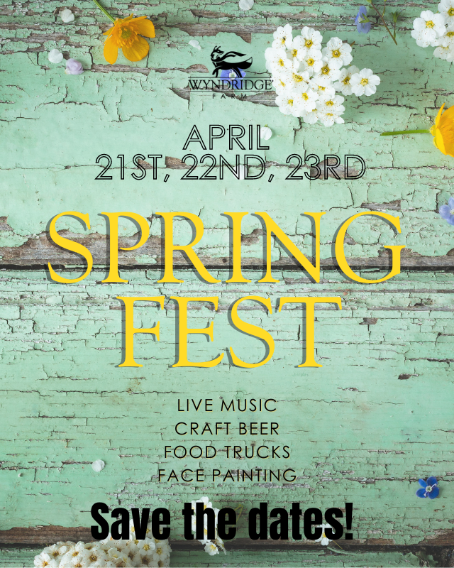 Upcoming Farm Events Calendar | Wyndridge Farm